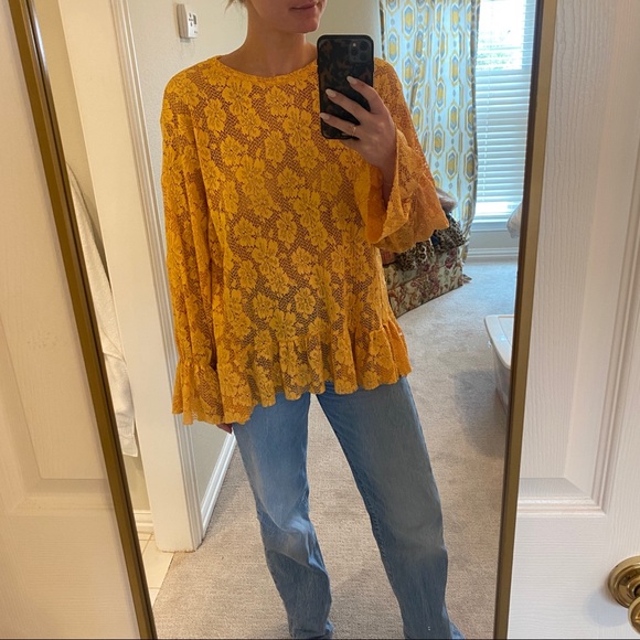 Zara | Tops | Zara Sheer Lace Top | Poshmark